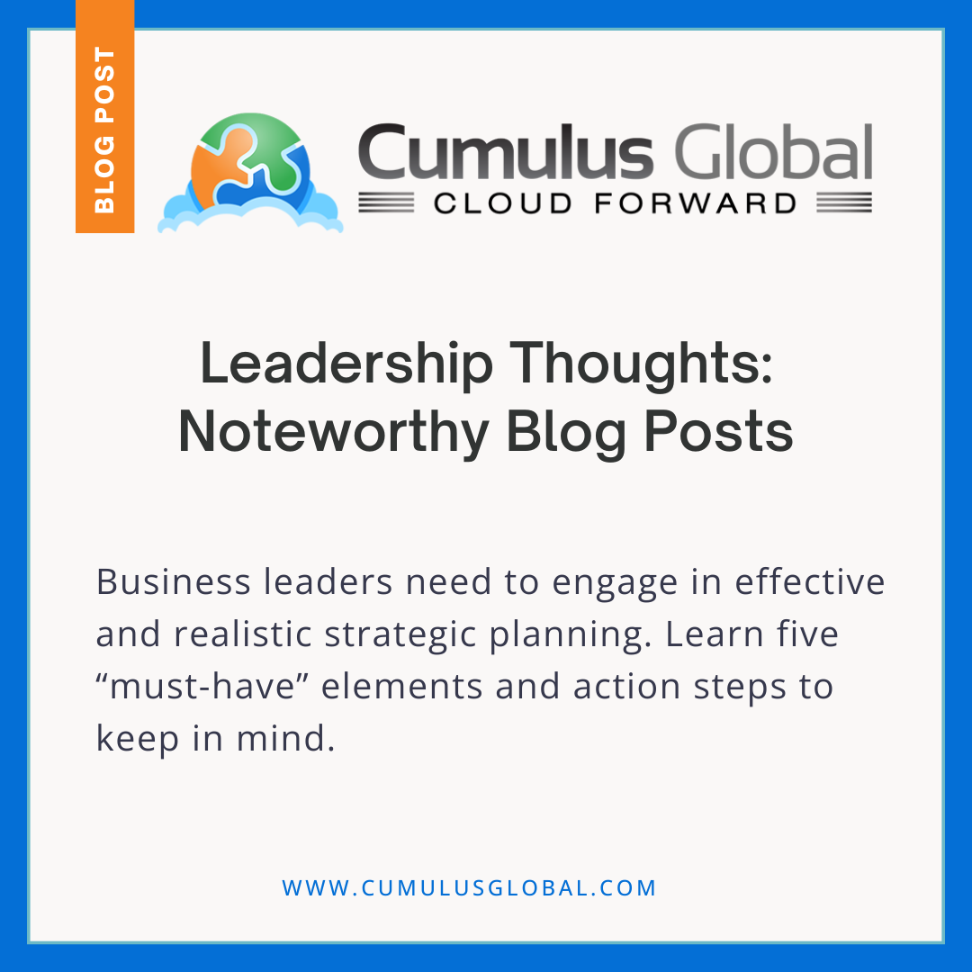 Leadership Thoughts: Noteworthy Blog Posts - Cumulus Global